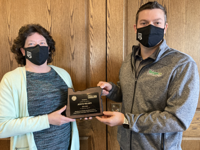 Joyce Nelson receives OUNC recognition plaque - Oregon Utility ...